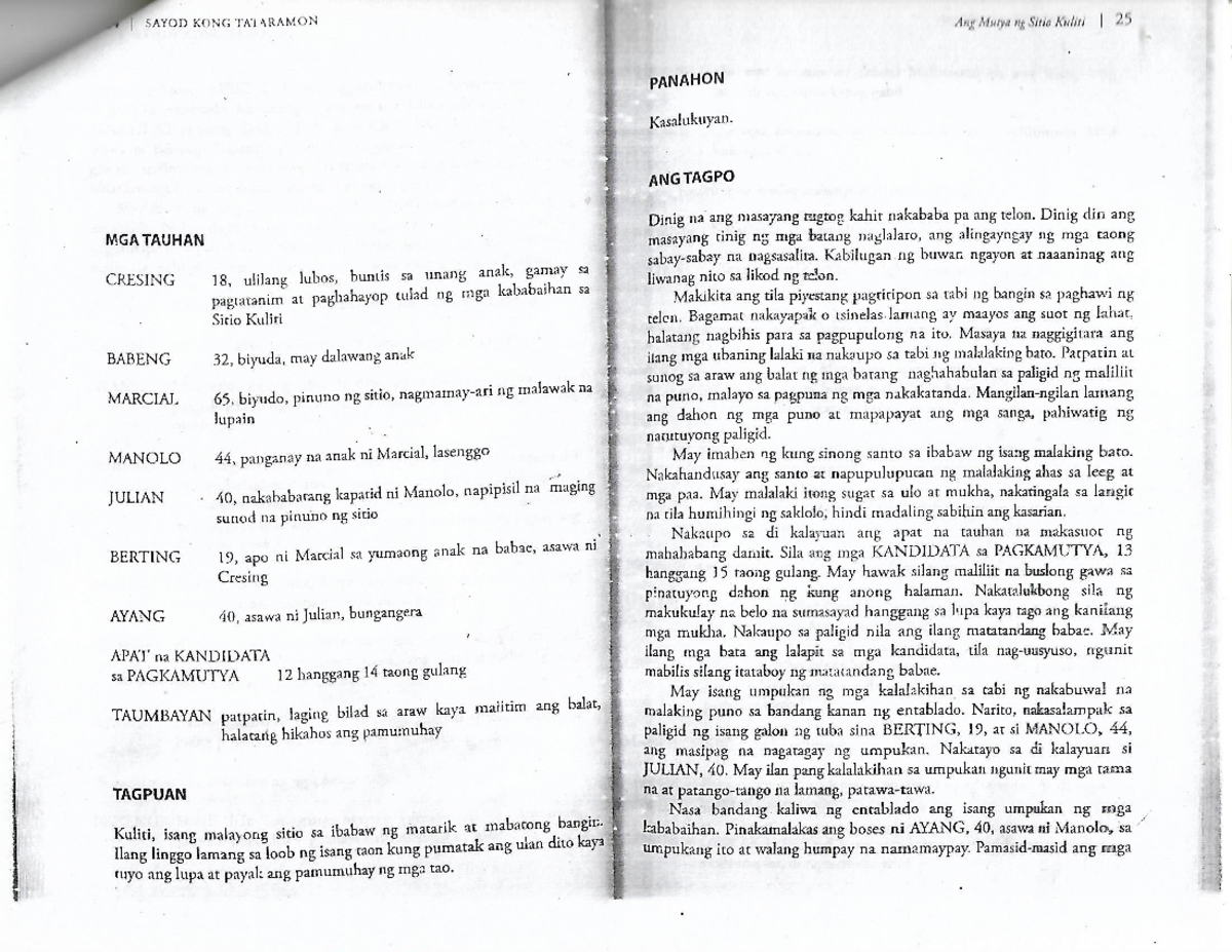 Mutya-Filipino Version - Bikol Literature - Studocu