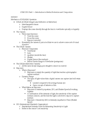 JCMI 2301 Part 3 – Introduction to Media Production and Composition ...