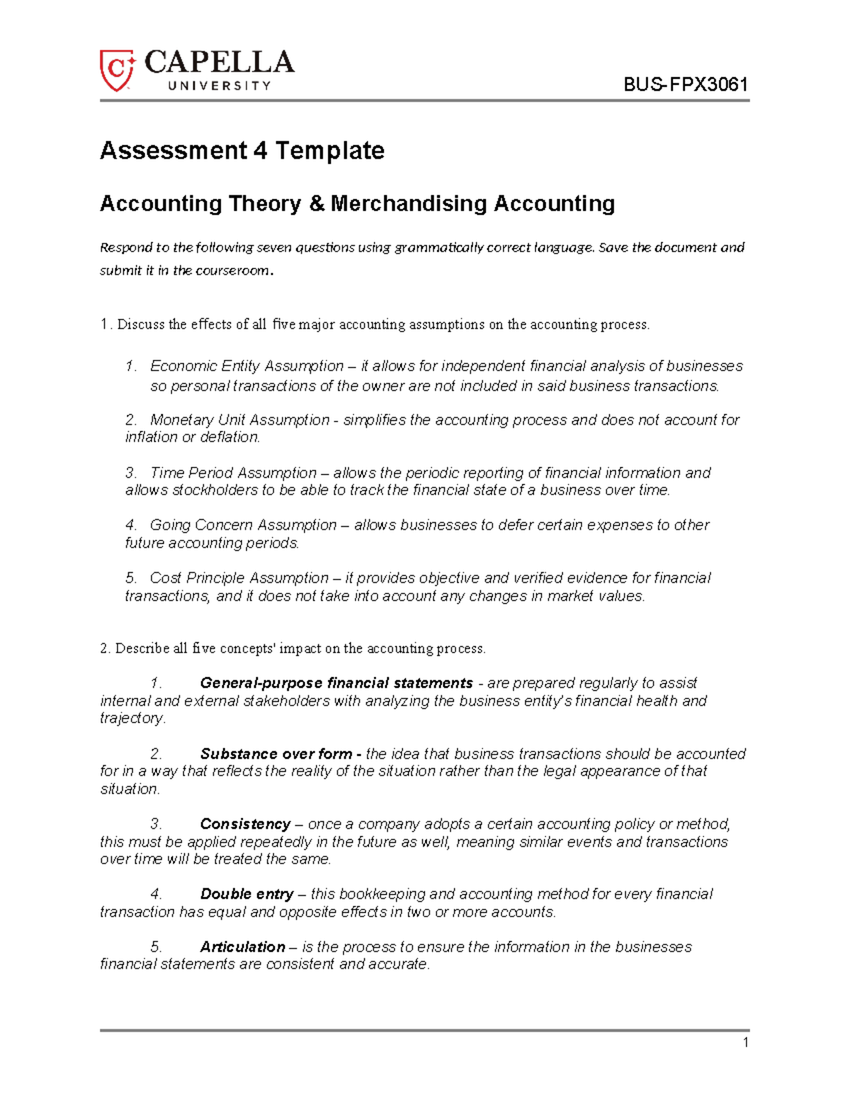 Assessment 4 template - Course work - Assessment 4 Template Accounting ...
