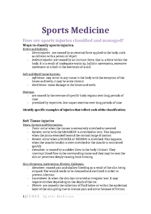 Pdhpe Syllabus Notes Option 3 Sports Medicine - PDHPE SYLLABUS NOTES ...