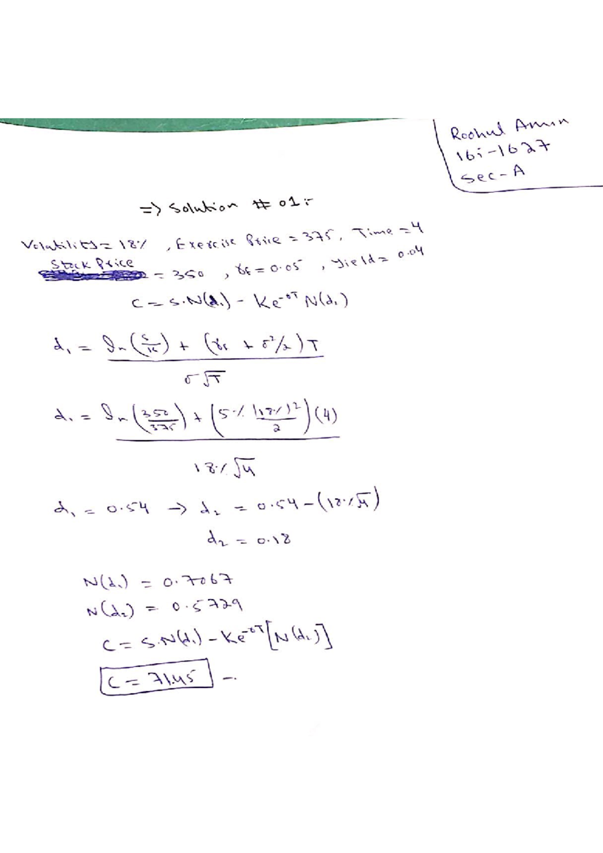 Roohul Amin 16i-1627 Sec-A Mega Quiz - Roohul Amin Solution Volatility ...