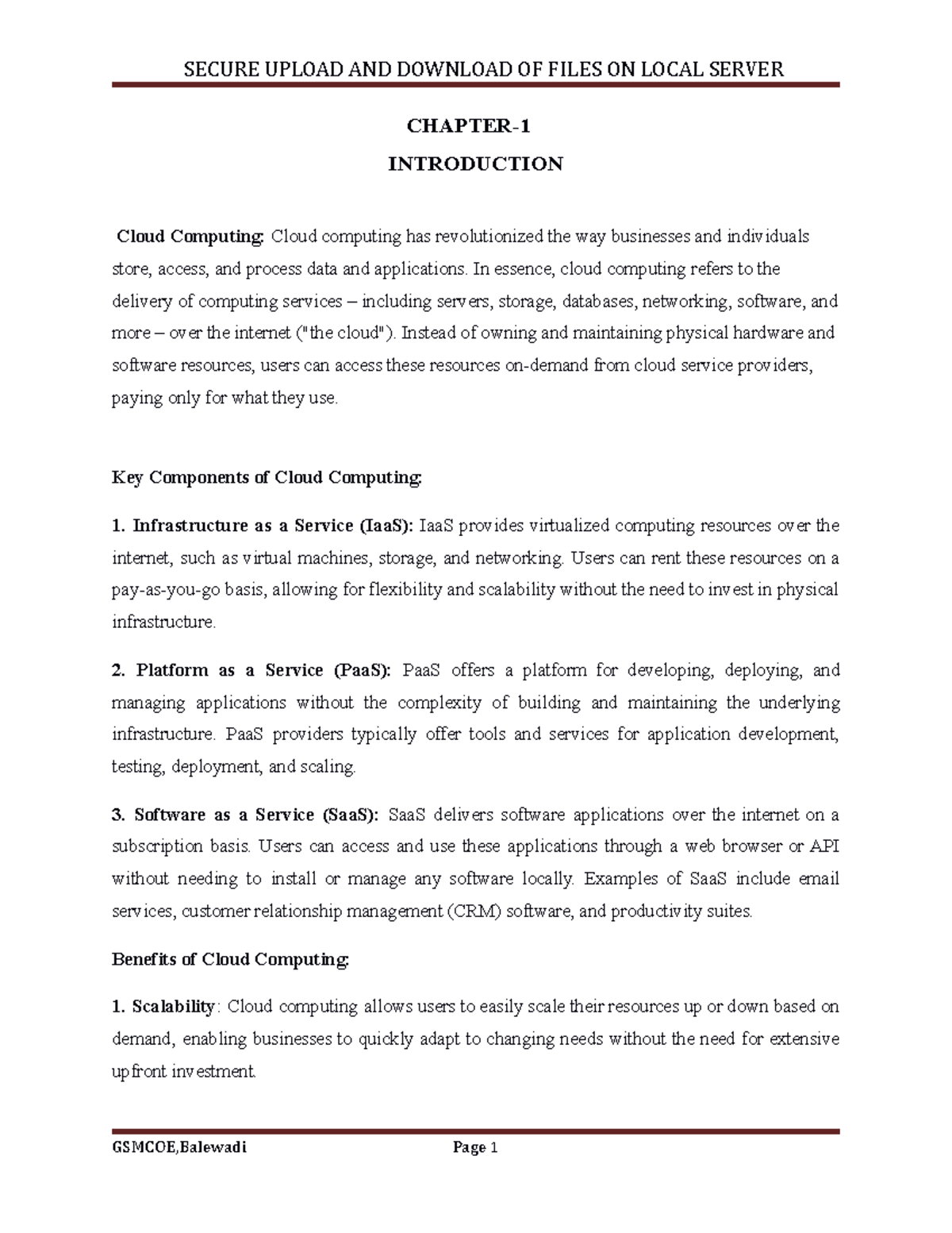 Seminar Report Part 2 - mini project - CHAPTER- INTRODUCTION Cloud Computing: Cloud computing ...