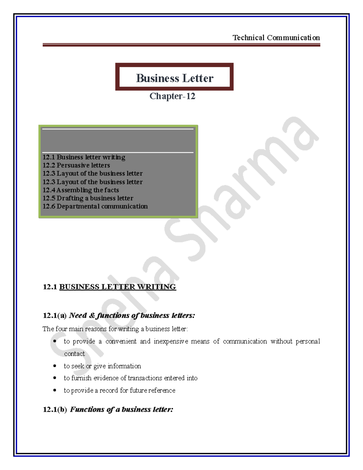 TECHNICAL COMMUNICATION Chapter 12 - Technical Communication Business ...