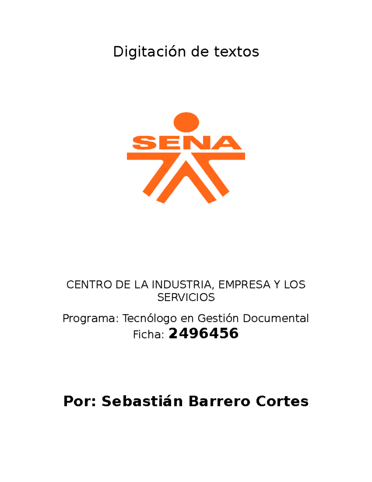 Ergonomia - Digitación de textos CENTRO DE LA INDUSTRIA, EMPRESA Y LOS ...