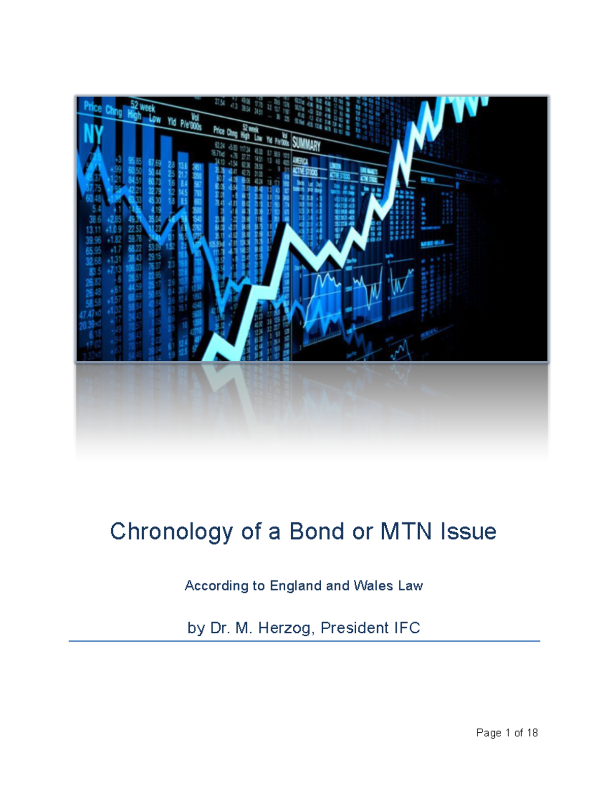 Issue of Bonds and MTNs - Chronology of a Bond or MTN Issue According ...