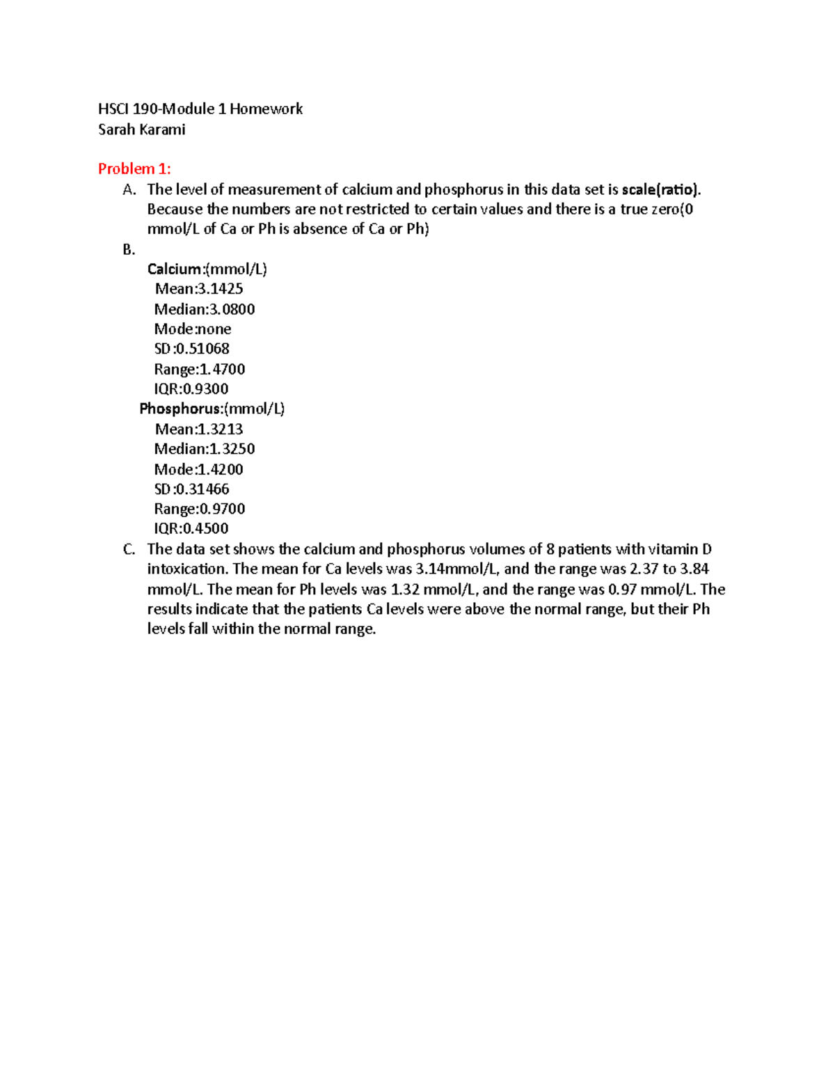 Module 1 Homework Hsci 190 Module 1 Homework Sarah Karami Problem 1