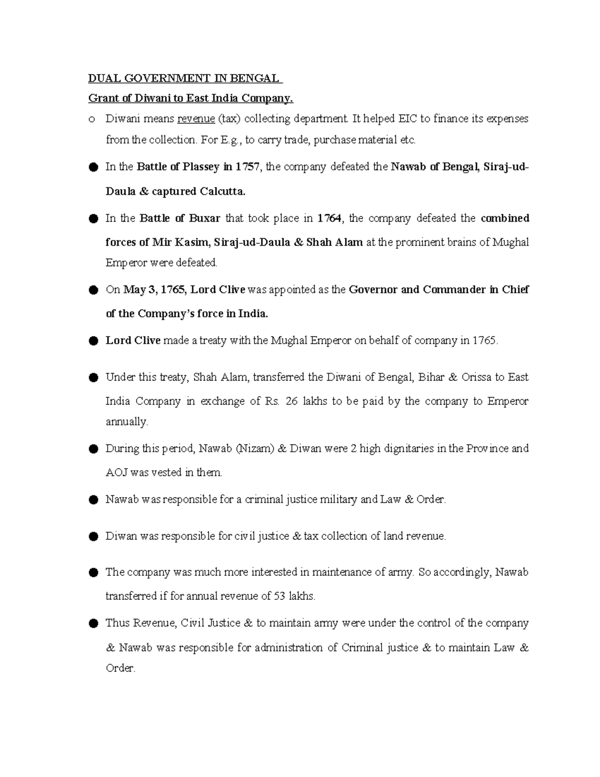 4. DUAL System OF Government IN Bengal - DUAL GOVERNMENT IN BENGAL ...
