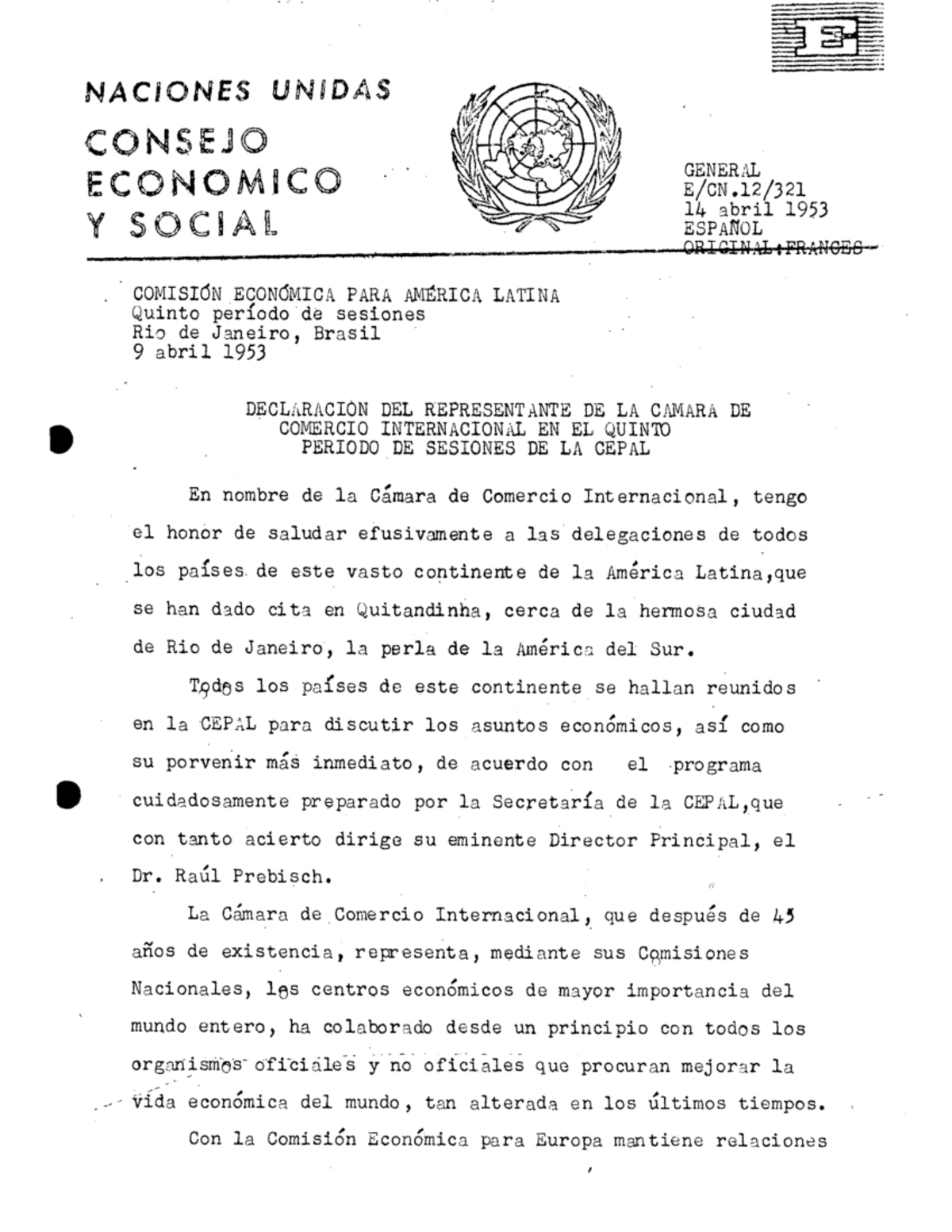 S5300038 es - ESCRIB - NACIONES UNIDAS CONSEJO ECONOMICO " Y SOCIAL COMISI”N ECON”MICA PARA AM ...