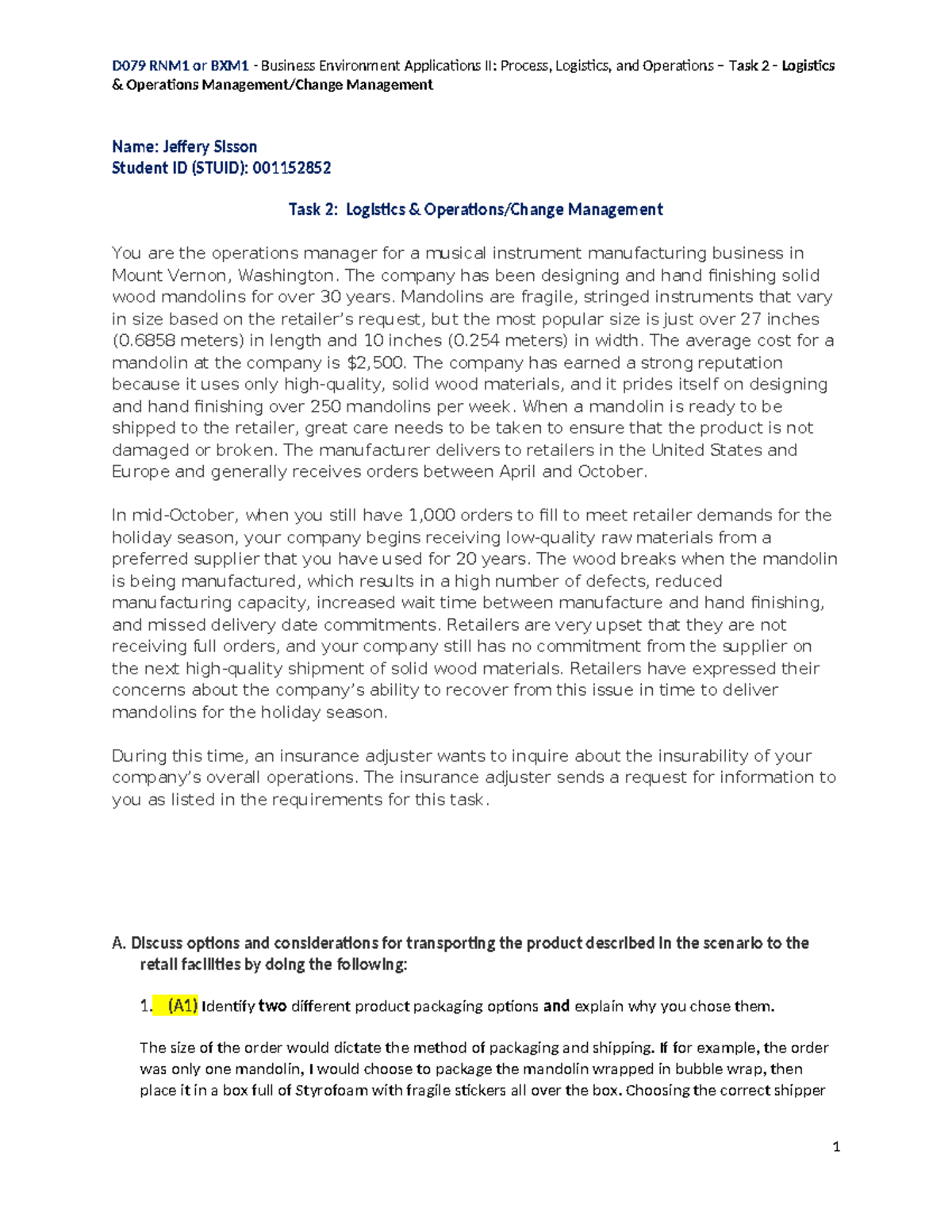 D079 - Task 2 Template (8-22) - D079 RNM1 or BXM1 - Business ...