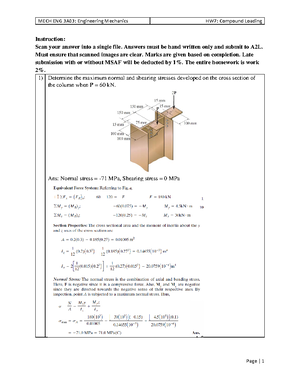 HW02 Unsymmetrical Bending Solution - Instruction: Scan your answer into a single file. Answers ...