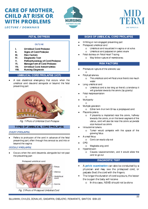 Prenatal Care - lesson 1 - 1 MATERNAL AND CHILD CARE NURSING OUTLINE I ...