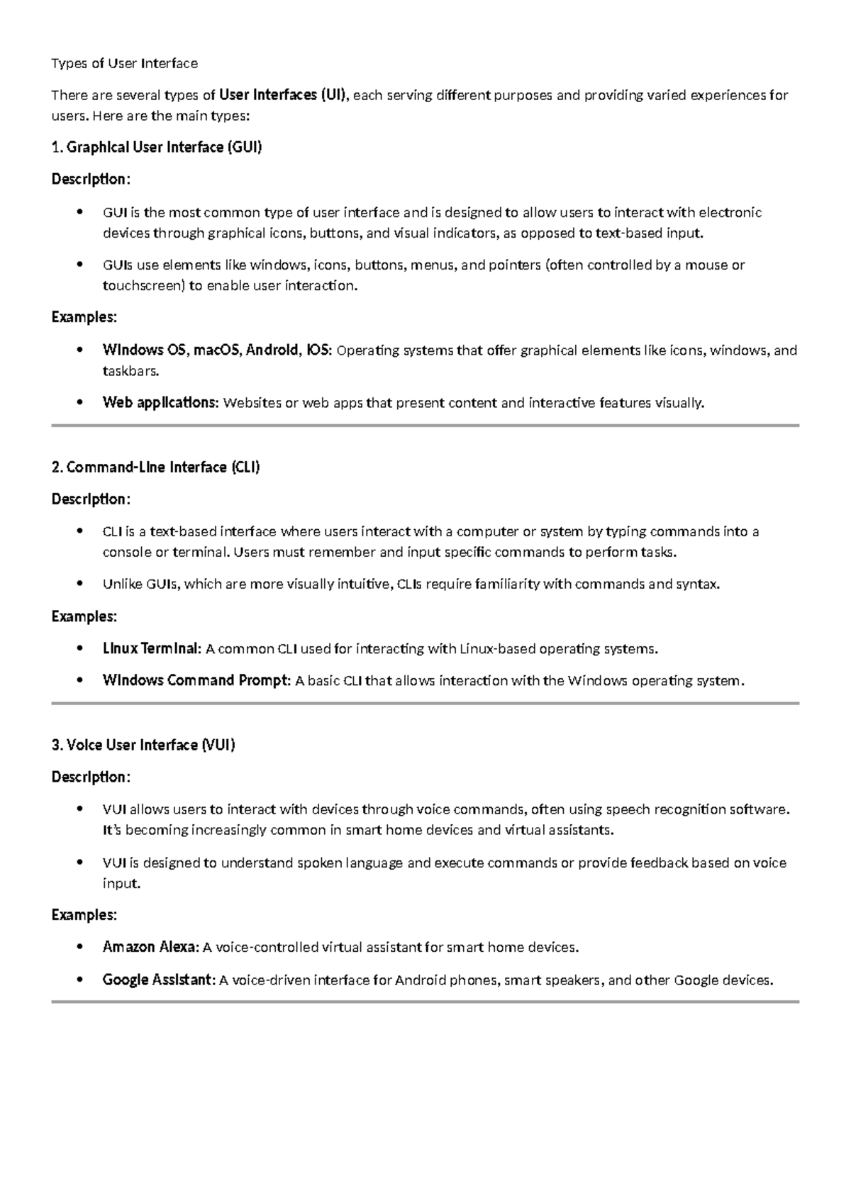 Types of User Interface - Here are the main types: 1. Graphical User ...