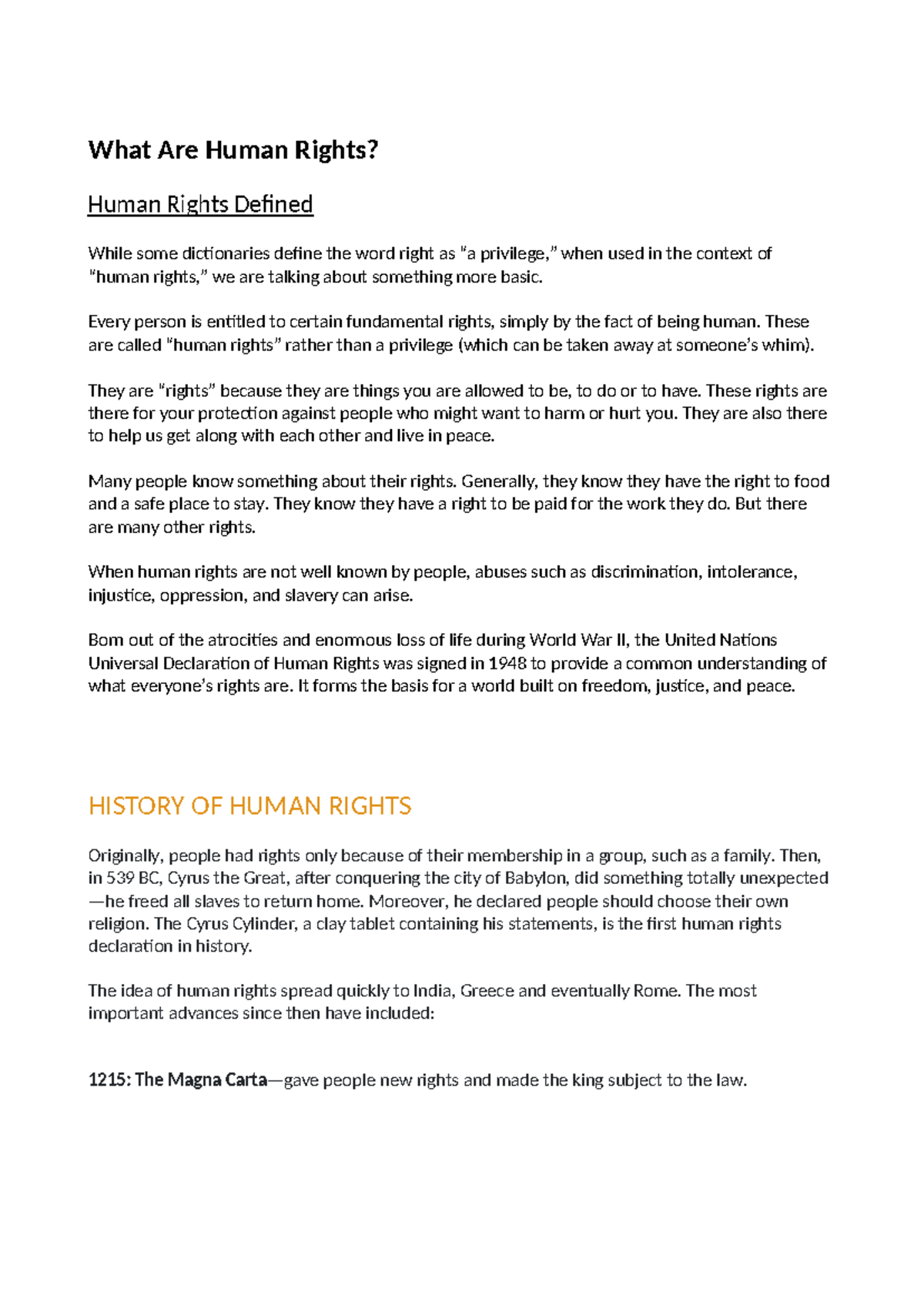 What Are Human Rights - What Are Human Rights? Human Rights Defined ...