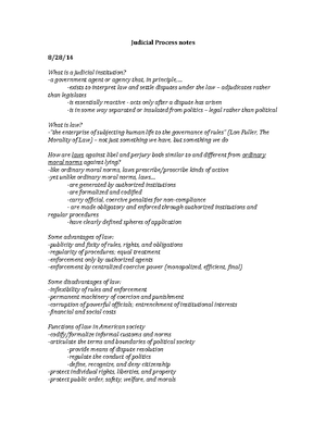 Judicial Process Reading notes (Exam 1) - Judicial Process Reading ...