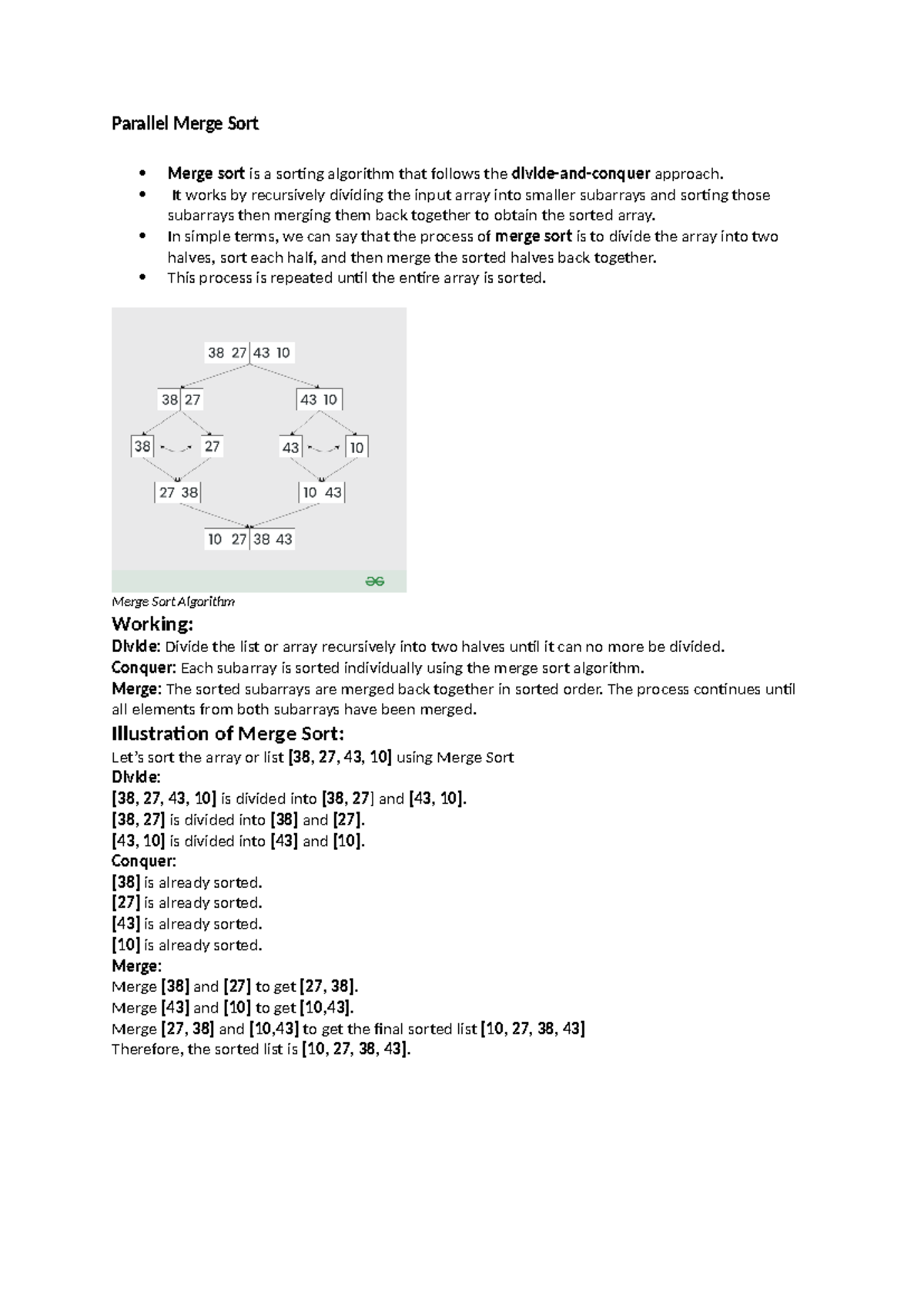 HPC Remaining - Parallel Merge Sort Merge sort is a sorting algorithm ...