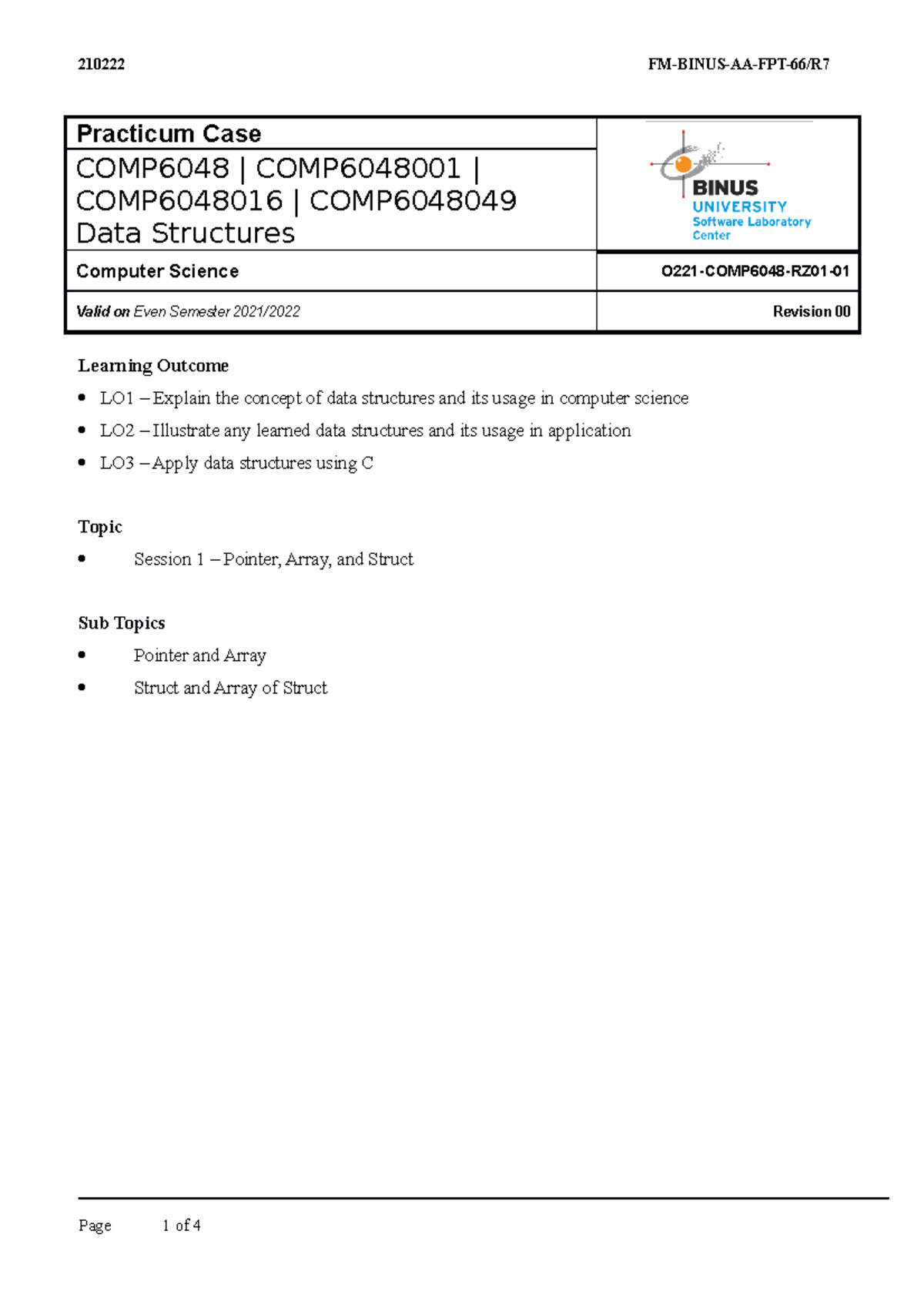 O221 COMP6048 RZ01 01 - this is for data structure exercise - Practicum ...