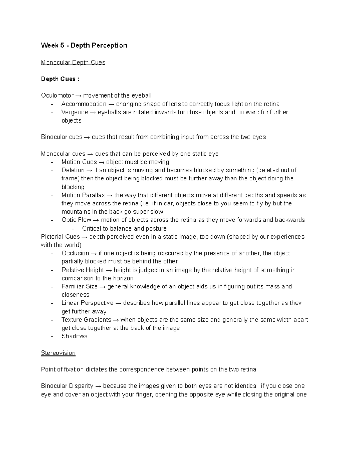 Week 5 - Depth Perception - Week 5 - Depth Perception Monocular Depth ...