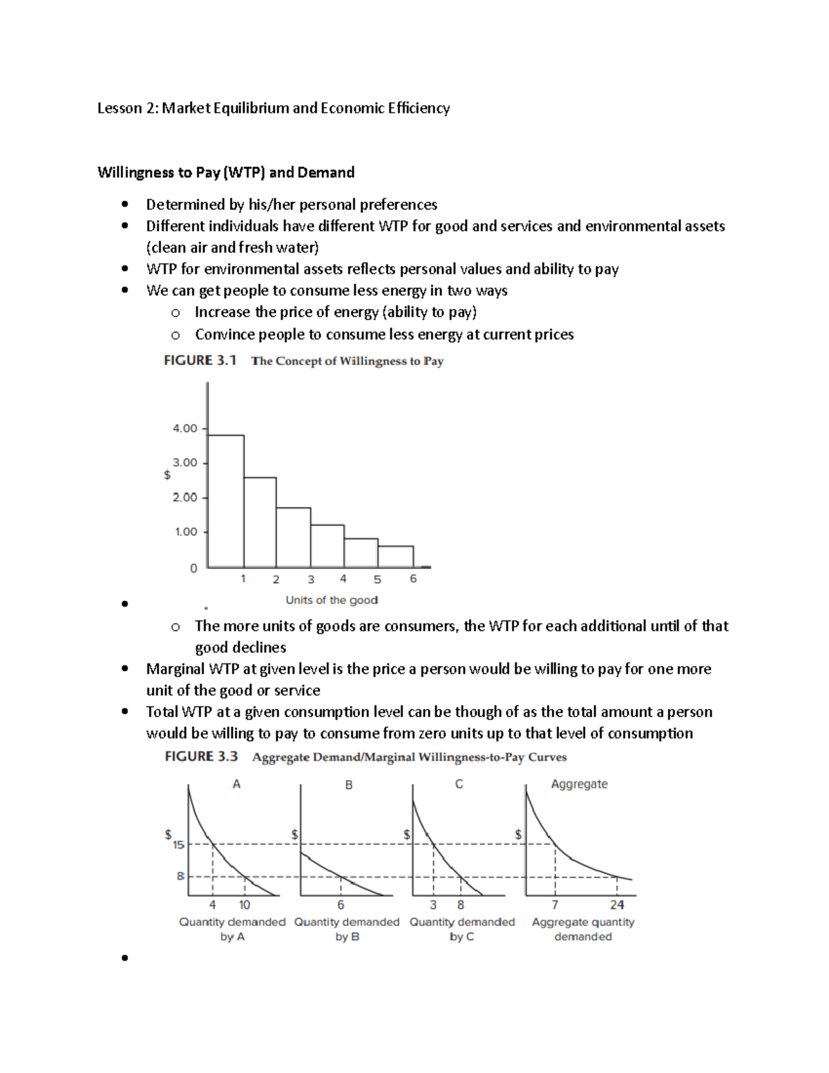 Lesson 2: Market Equilibrium and Economic Efficiency - Lesson 2: Market ...