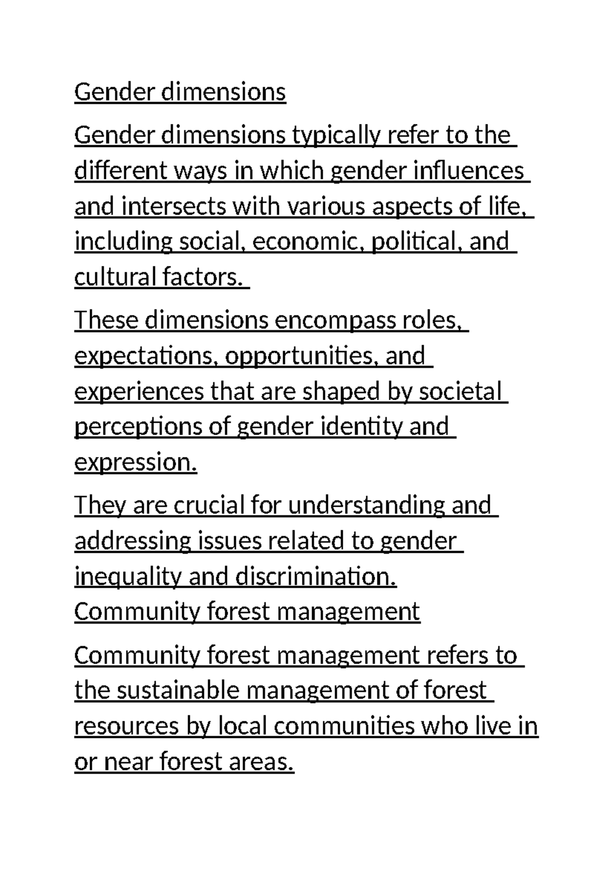 Gender discrimination - Gender dimensions Gender dimensions typically ...