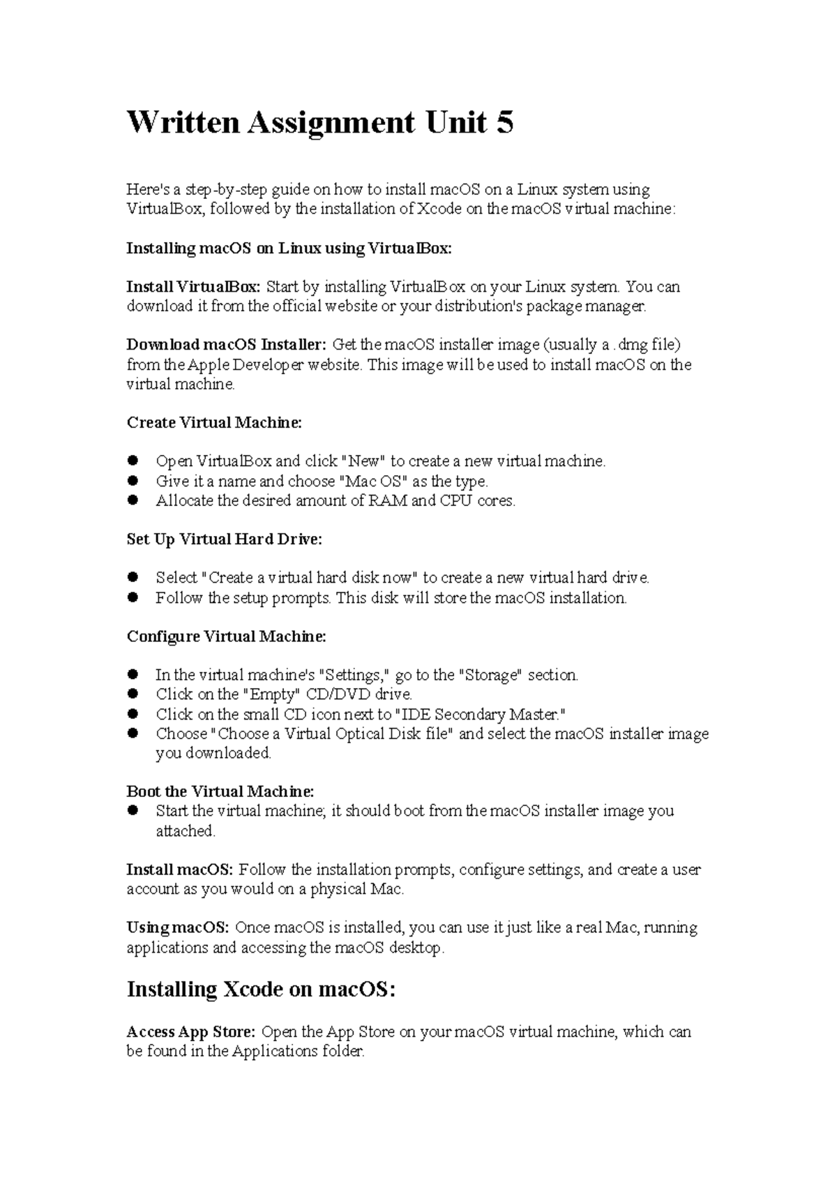 Written Assignment Unit 5 mobile appp - Written Assignment Unit 5 Here's a step-by-step guide on ...