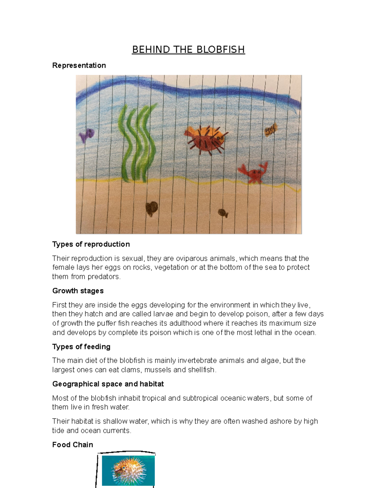 Evidence 1 life science - BEHIND THE BLOBFISH Representation Types of ...