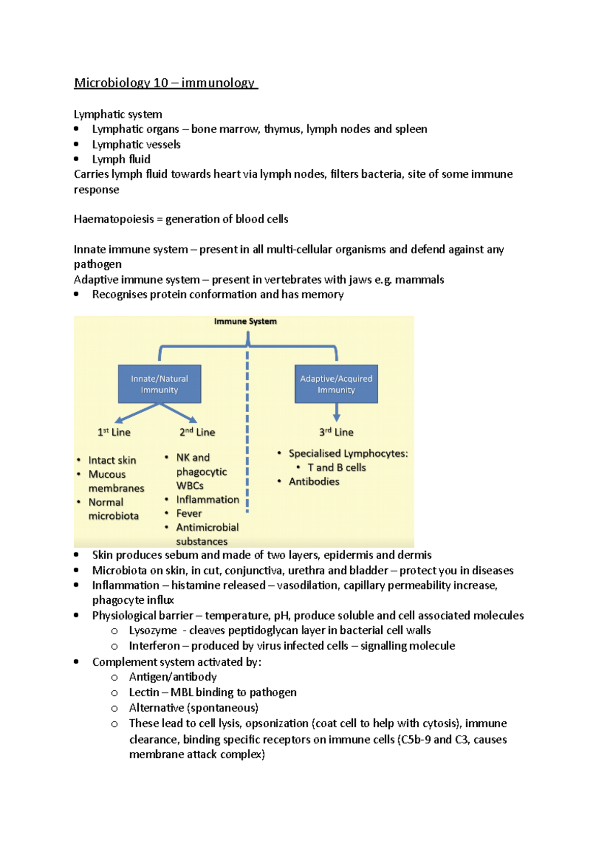 Microbiology 10 - Microbiology 10 – immunology Lymphatic system ...