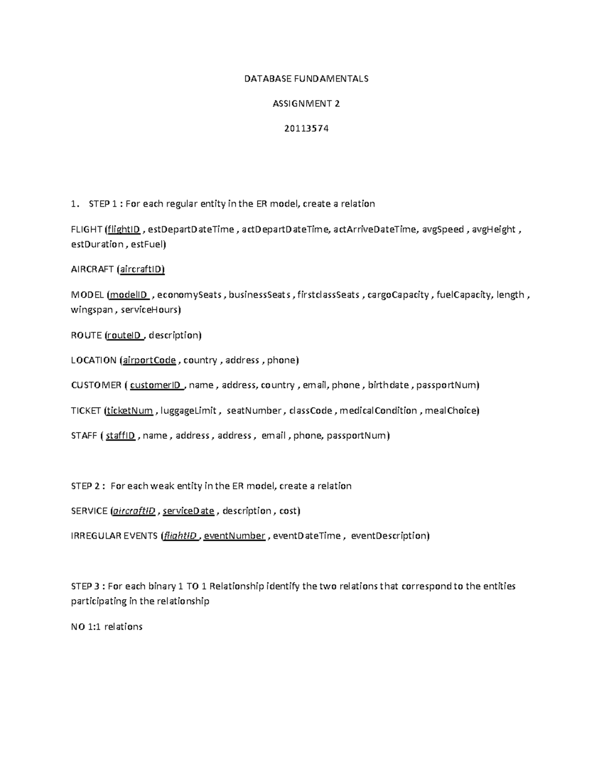 Task1 and task3 - assignment 3 task 1 and 3 - DATABASE FUNDAMENTALS ...
