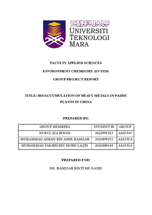 LAB Report EXP6 CHM457 - THIN LAYER CHROMATOGRAPHY (TLC): TLC ANALYSIS ...