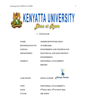 Attachment report - KOFORIDUA POLYTECHNIC HND ELECTRICAL/ELECTRONIC ...
