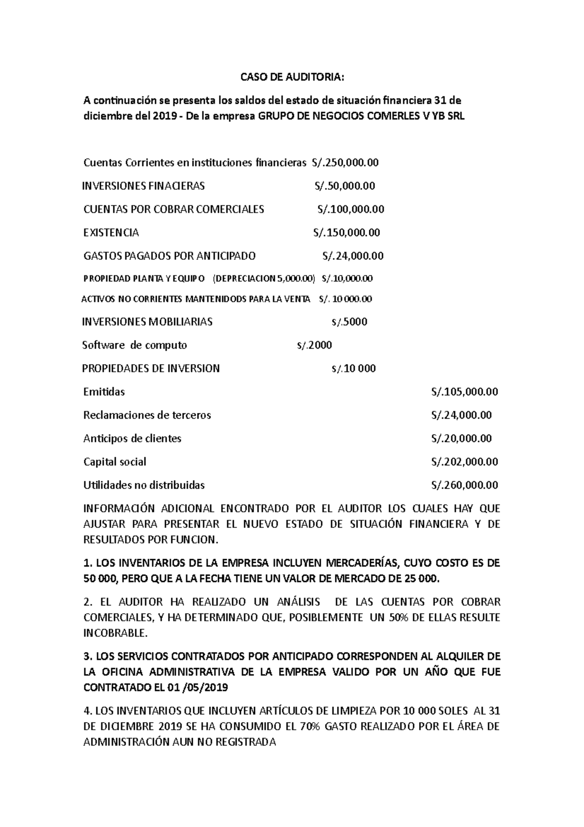 CASO DE Auditoria DE Castigos DE Cuenta CASO DE AUDITORIA A caso-de-auditoria-de-castigos-de-cuenta-caso-de-auditoria-a
