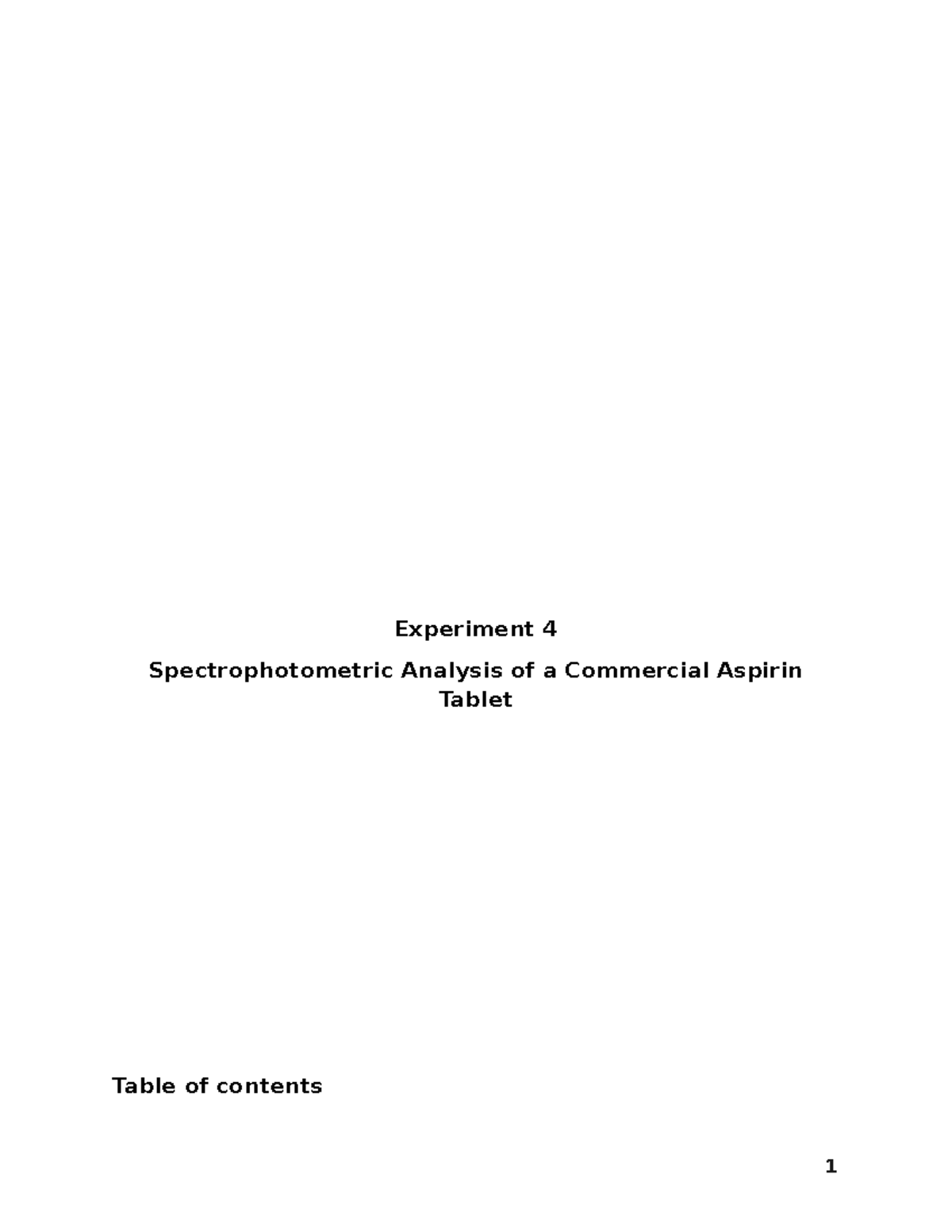 Pham328 lab report 4 - lab - Experiment 4 Spectrophotometric Analysis ...
