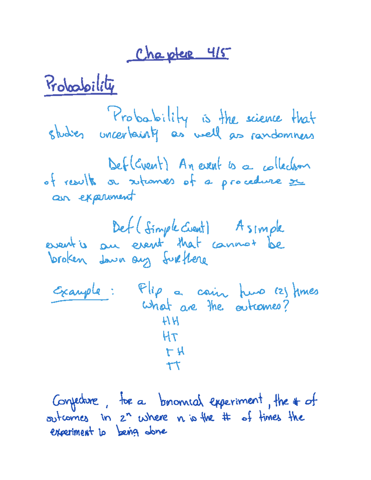 Chapter 4 and 5 (Probaility) - Chapter ####### Probability Probability ...