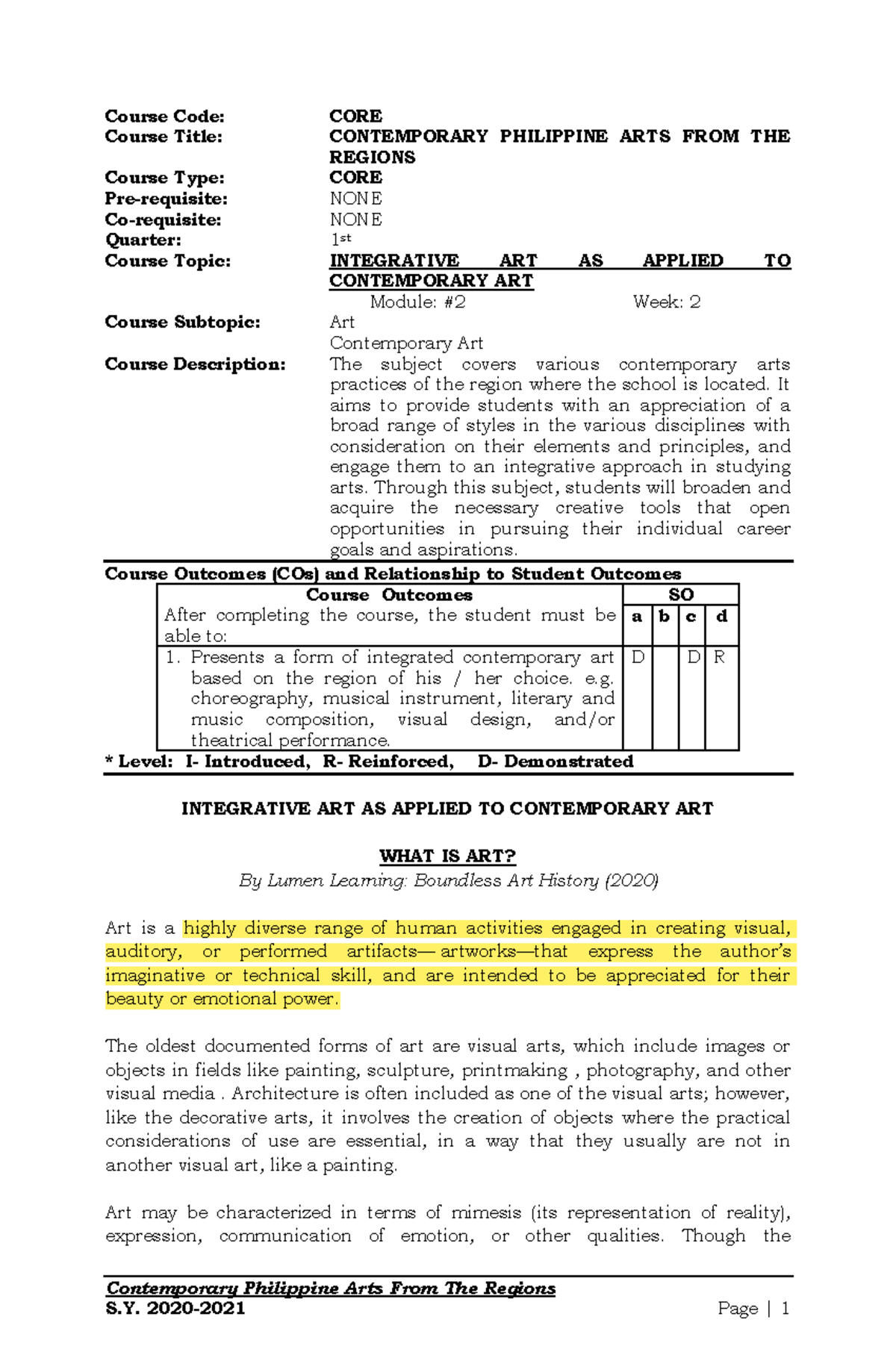 CPAR- Module 2 (WEEK2) - ///// - Contemporary Philippine Arts From The ...