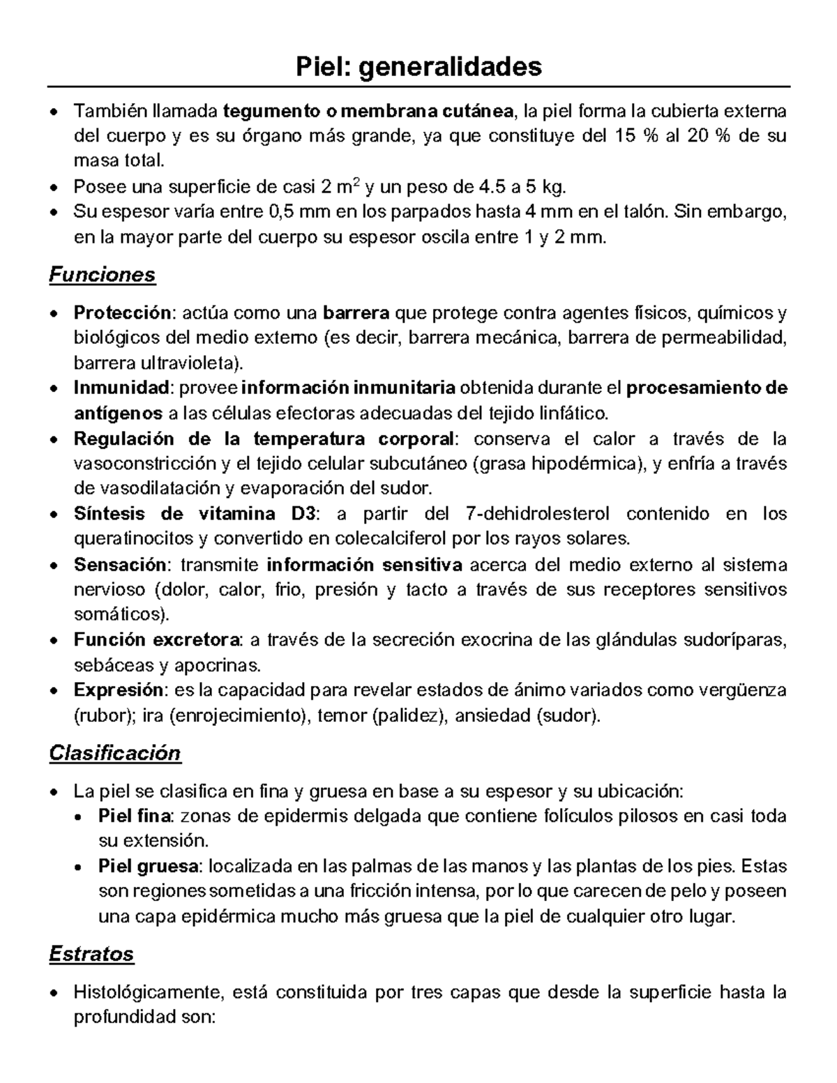 Generalidades de la piel - Piel: generalidades También llamada ...