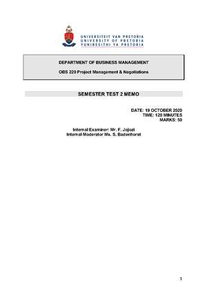 2021 EXAM MEMO - 2021 EXAM MEMO - DEPARTMENT OF BUSINESS MANAGEMENT OBS ...