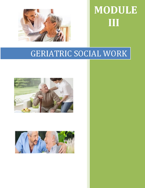 Gerontology - Geriatric social work - Studocu