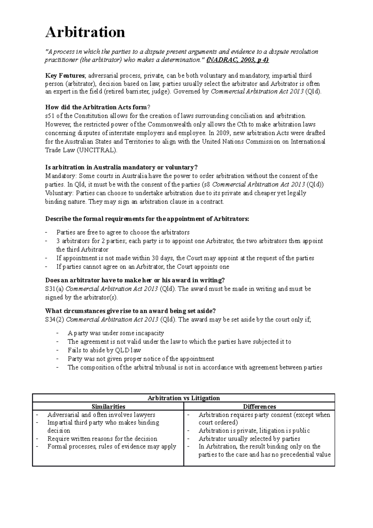 Arbitration - Arbitration "A process in which the parties to a dispute ...