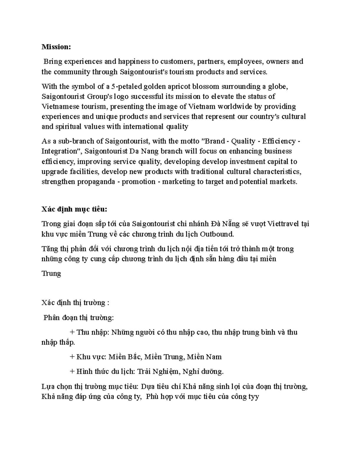 Mar report 2 - Mission: Bring experiences and happiness to customers ...