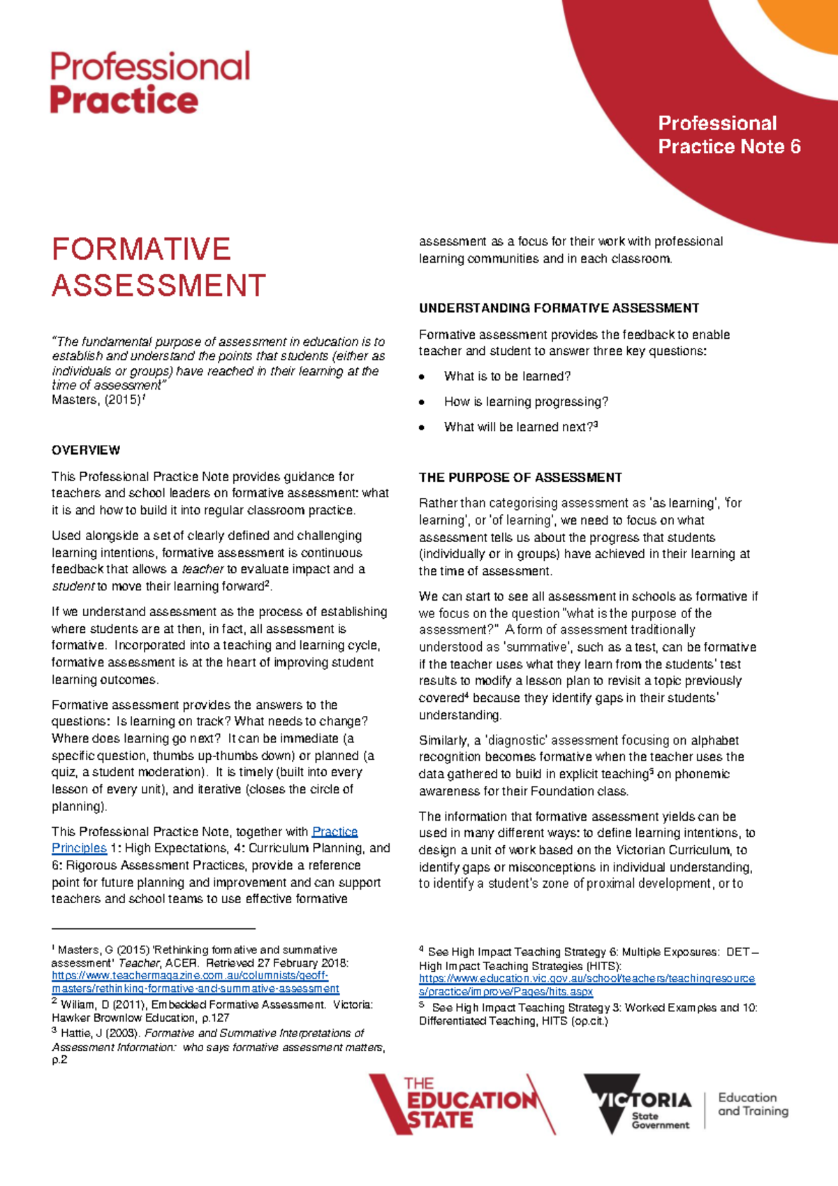Professional practice note 6 formative assessment - Practice Note 6 ...