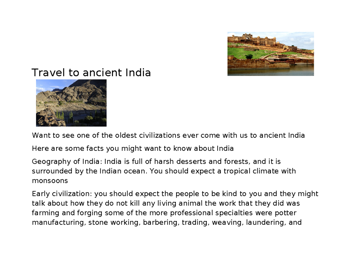Geography - hi hi hi hi - Travel to ancient India Want to see one of ...