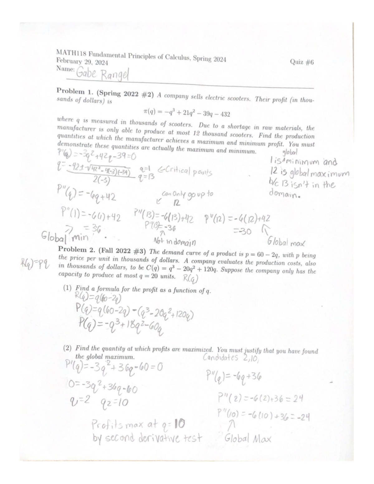 Quiz 6 - Quiz #6 for Zhou - MATH 118gx - Studocu