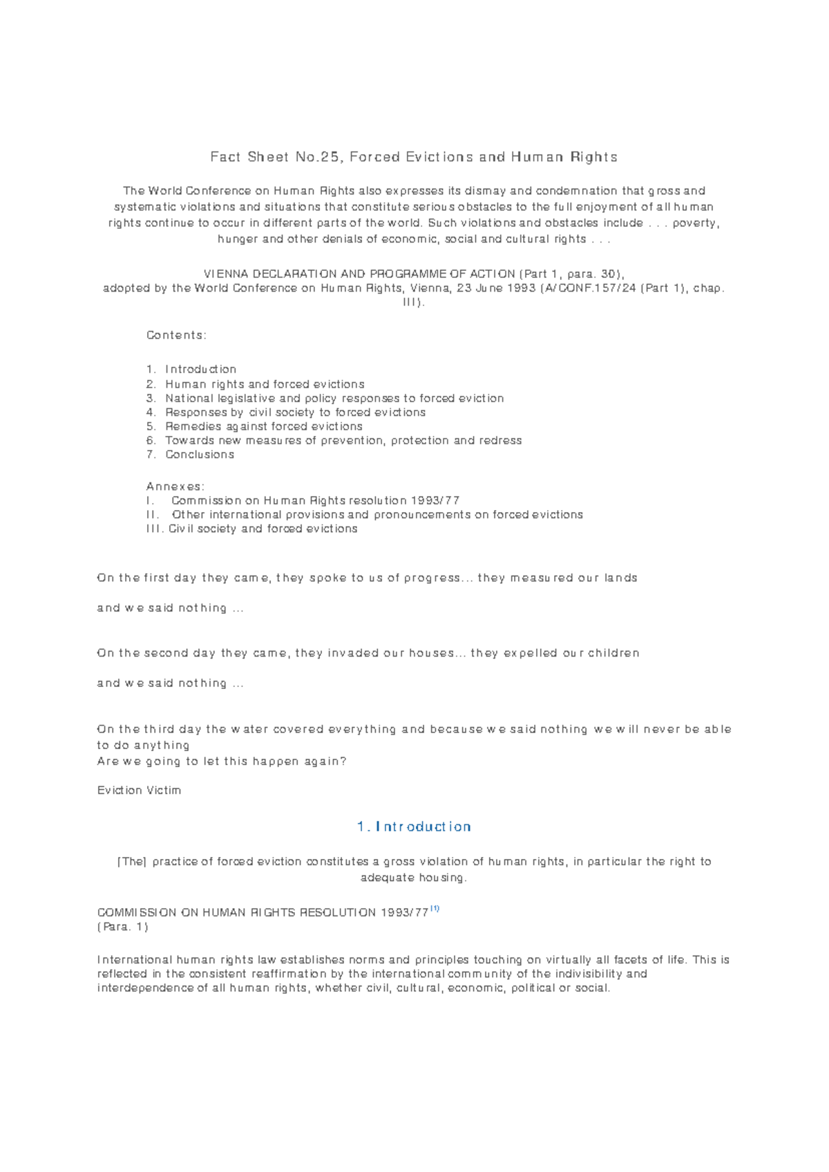 479477435 Go Lang Ng Go Fact Sheet No Forced Evictions And Human Rights The World 