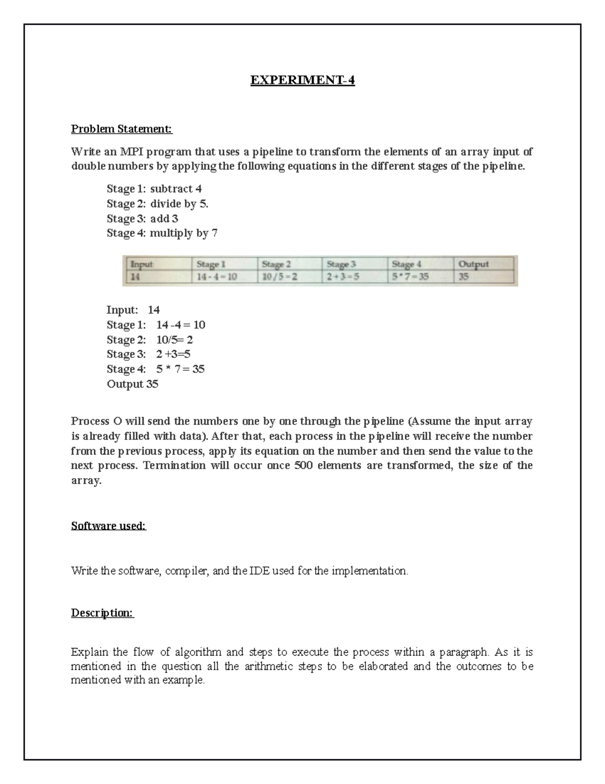 Exp-4 - lab work - EXPERIMENT- Problem Statement: Write an MPI program ...