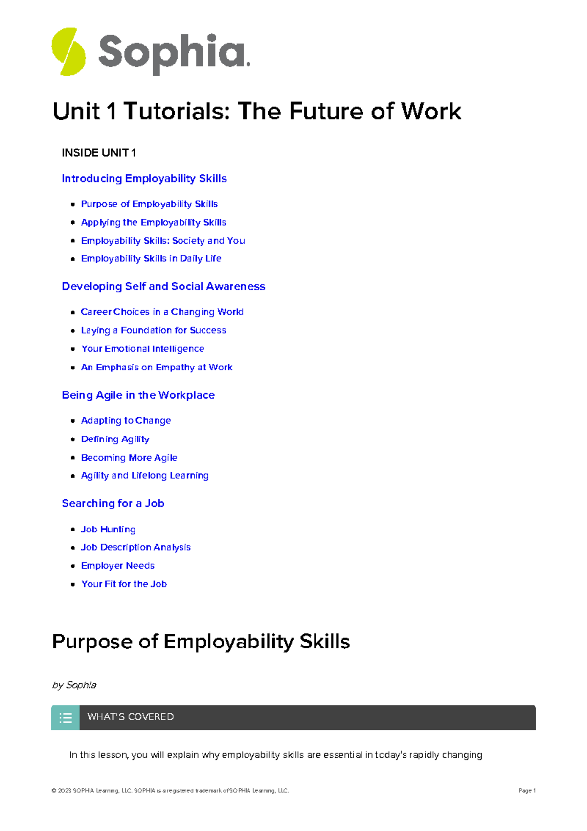 Unit 1 tutorials the future of work - Unit 1 Tutorials: The Future of Work INSIDE UNIT 1 ...