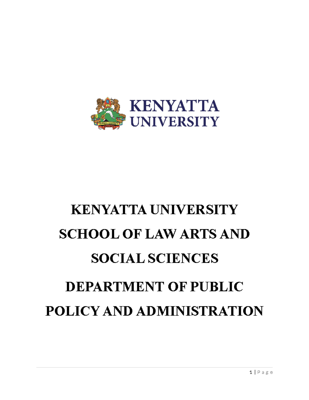 Tikani Tikani report - KENYATTA UNIVERSITY SCHOOL OF LAW ARTS AND ...