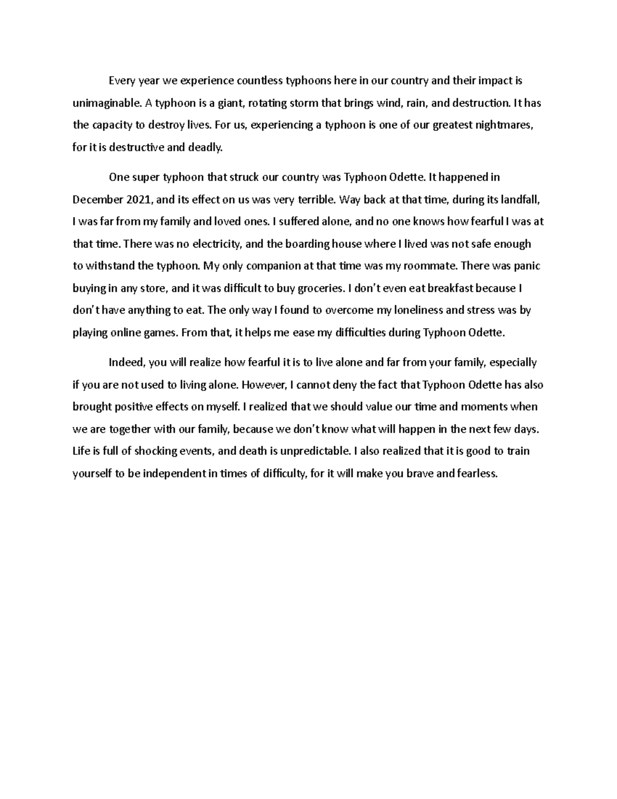 Typhoon - homework - Every year we experience countless typhoons here ...