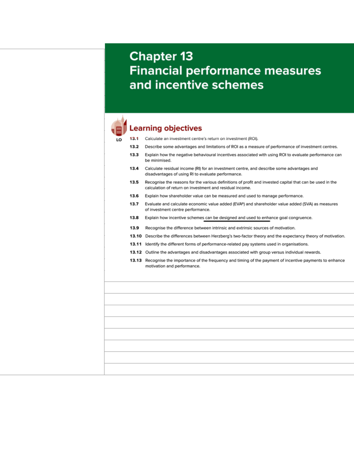 Week 7 Chapter 13 - Summary financial Performance measures are commonlyused to assessthe ...