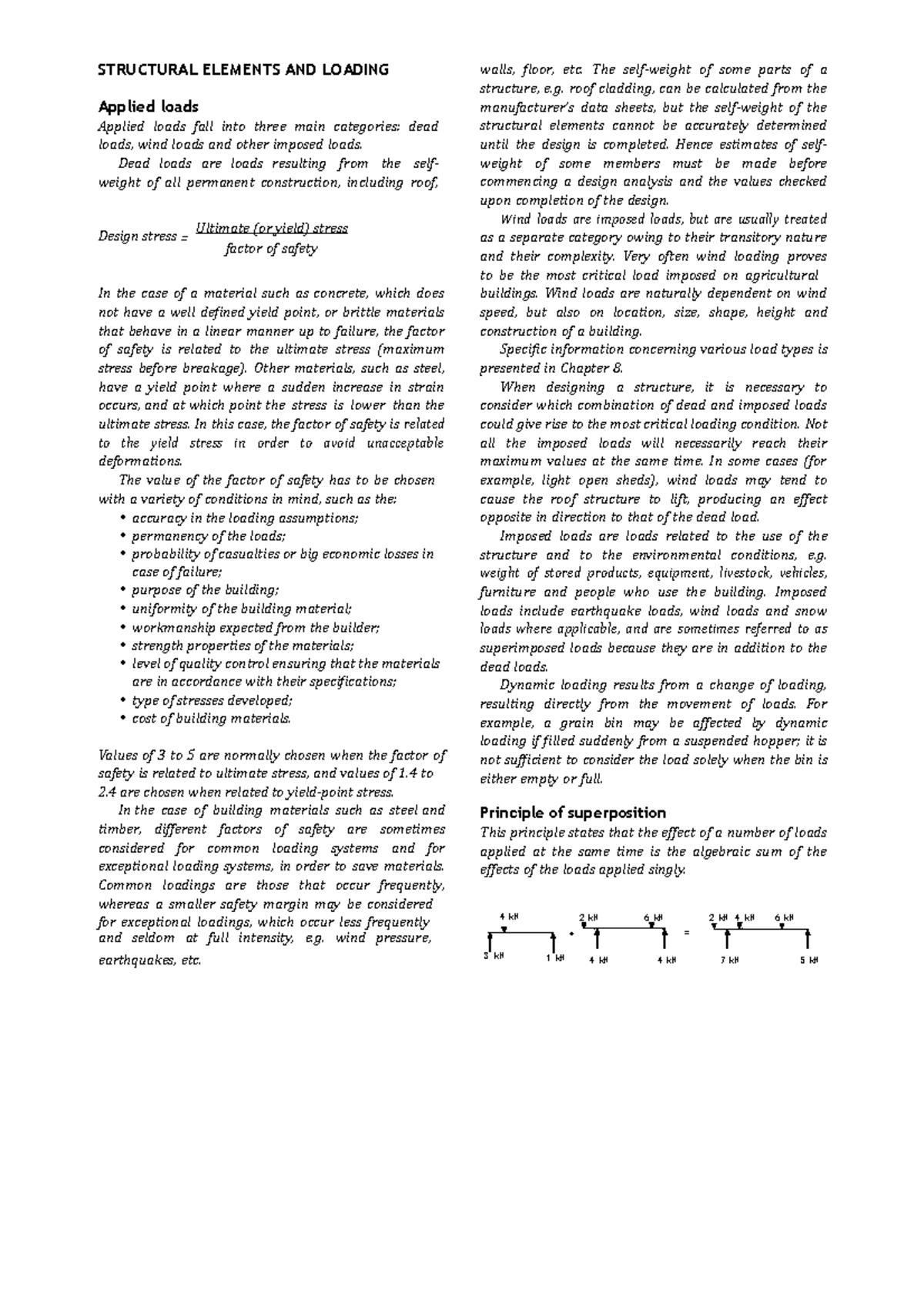 Structural Elements AND Loading - STRUCTURAL ELEMENTS AND LOADING ...
