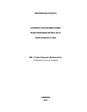 PIM VIII - PIM VIII ADS - UNIP EaD Projeto Integrado Multidisciplinar ...