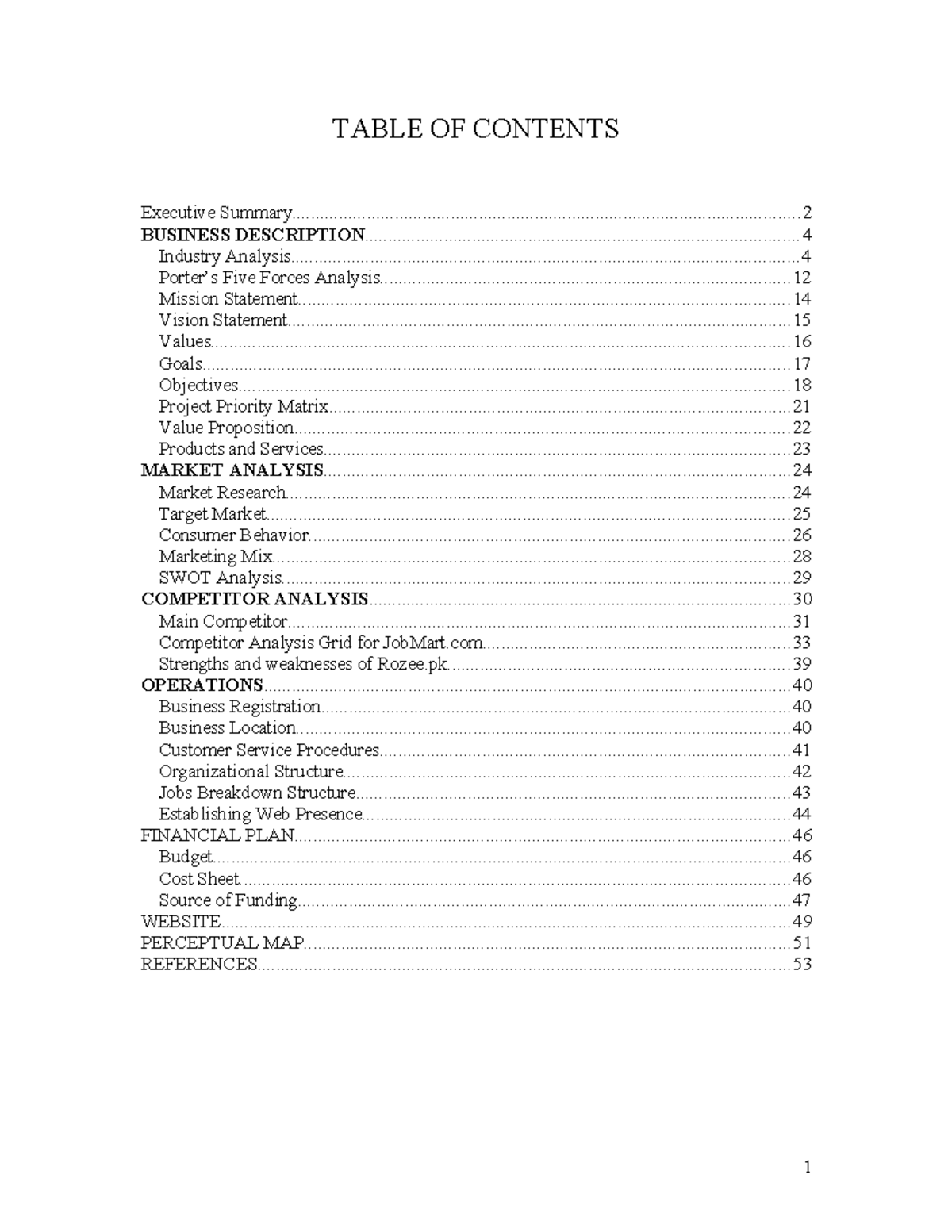 Project - TABLE OF CONTENTS Executive - Studocu